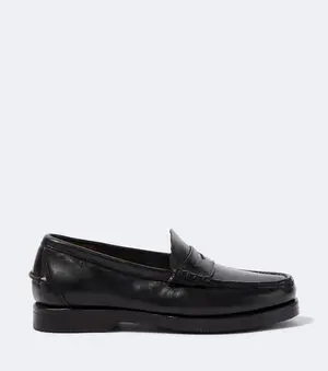 Visvim Fabro-folk Leather Penny Loafers - Black
