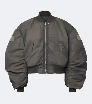 Rick Owens Secchia Flight Satin Bomber Jacket - Grey