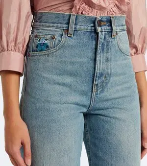 Chloé Embroidered Straight Jeans