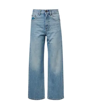 Chloé Embroidered Straight Jeans - Blue