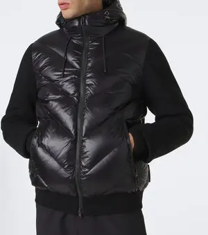 Bogner Zisco Down-paneled Hooded Wool Cardigan