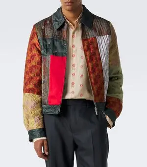 Dries Van Noten Embellished Patchwork Blouson Jacket