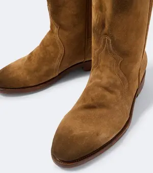 JIL SANDER Distressed Suede Ankle Boots