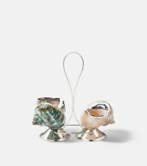 TAVARES 1922 Shell Sterling Silver Salt And Pepper Cellars - Multicoloured