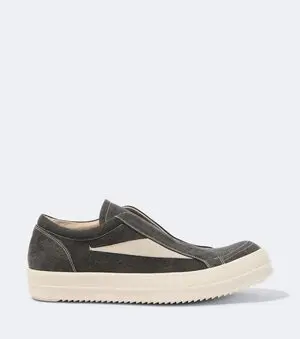 Rick Owens Suede-trimmed Slip-on Shoes