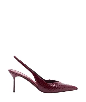 Paris Texas Lidia Snake-effect Leather Slingback Pumps - Red