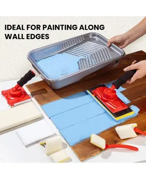 XDOVET T Edger Tool Kit Wall Ceiling Trimmer 360degree Handle Refill Pads