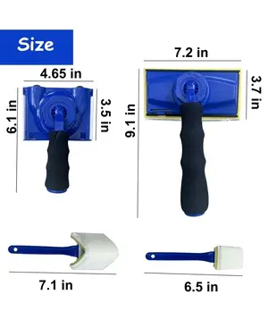 XDOVET Paint Edger Tool Kit 360degree Handle Trimmer Wall Ceiling Refill Pads Gloves Trays