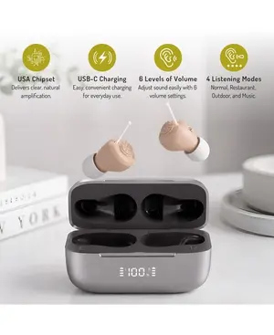 PURSONIC Rechargeable Otc Hearing Aids For Adults With 4 Hearing Modes And 6 Adjustable Volume Levels