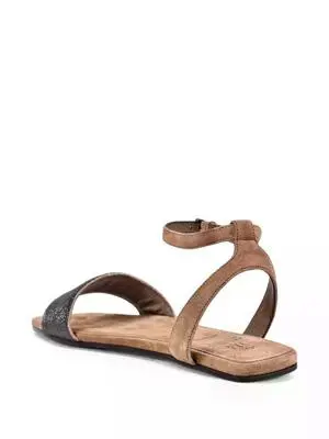 Brunello Cucinelli Bead-embellished Leather Sandals