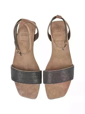 Brunello Cucinelli Bead-embellished Leather Sandals