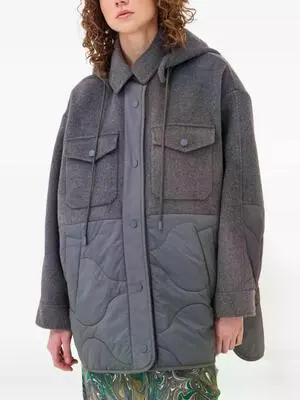 OTTOD'AME Quilted-panel Hooded Coat
