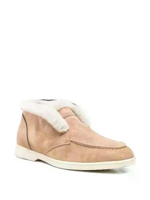 DOUCAL'S Shearling-trim Suede Loafers