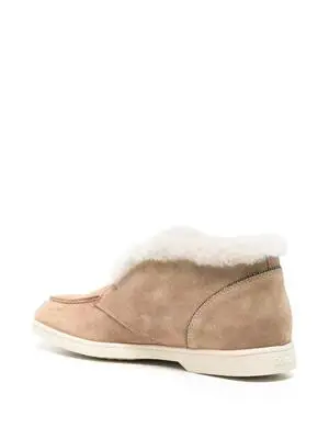 DOUCAL'S Shearling-trim Suede Loafers