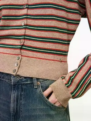 OTTOD'AME Striped Button-front Cardigan