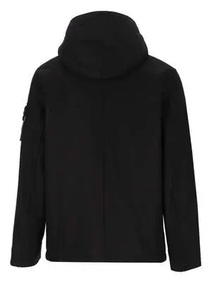 Stone Island Cloth Hooded Coat - Black