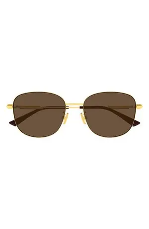 Bottega Veneta Bv1517sa 56mm Gradient Round Sunglasses - Gold