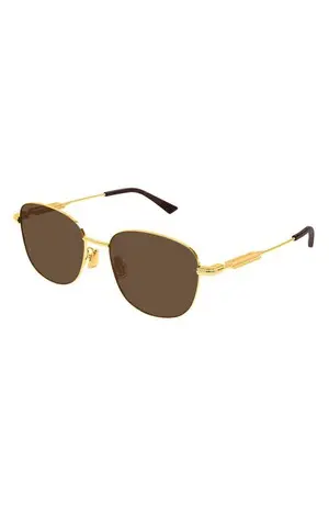 Bottega Veneta Bv1517sa 56mm Gradient Round Sunglasses - Gold
