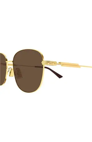 Bottega Veneta Bv1517sa 56mm Gradient Round Sunglasses - Gold