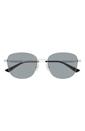 Bottega Veneta Bv1517sa 56mm Gradient Round Sunglasses - Silver
