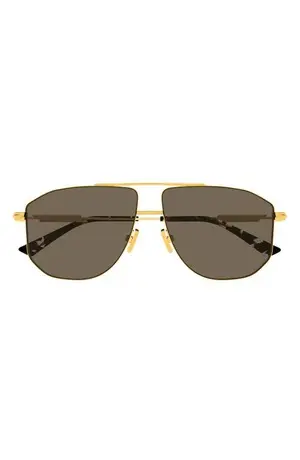 Bottega Veneta Bv1509s 59mm Polarized Gradient Navigator Sunglasses - Gold