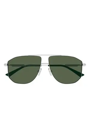 Bottega Veneta Bv1509s 59mm Polarized Gradient Navigator Sunglasses - Silver