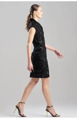 Natori 3d Lace Halter Neck Fit & Flare Dress