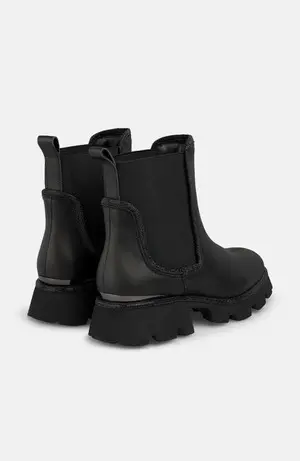 ALMA EN PENA Rhinestone Track Bootie - Black