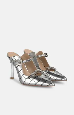 ALMA EN PENA Buckled Ankle Strap Shoe Silver