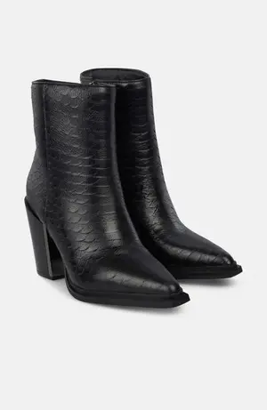 ALMA EN PENA High Ankle Boots Wide Heel - Black