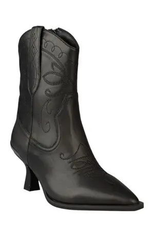 ALMA EN PENA Embroidered Ankle Boot - Black