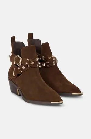 ALMA EN PENA Flat Ankle Boot Slits - Camel