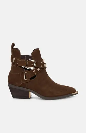 ALMA EN PENA Flat Ankle Boot Slits - Camel