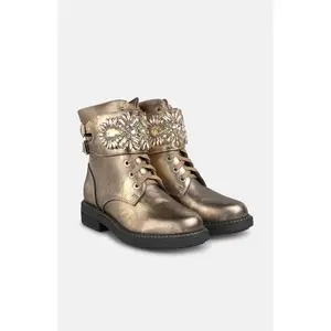 ALMA EN PENA Flat Bootie Rhinestones - Bronze