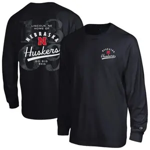 Champion Nebraska Huskers Laminated All-star Long Sleeve T-shirt - Black