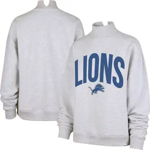 '47 Detroit Lions Subtle Muse Mock Neck Sweatshirt - Gray