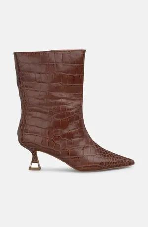 ALMA EN PENA Metallic Heeled Ankle Boot - Camel
