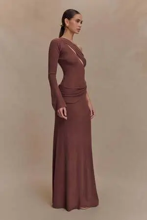 Meshki Alexius One Shoulder Knit Maxi Dress