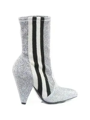 GIANPAOLO VIOZZI Glitter-effect Striped Ankle Boots