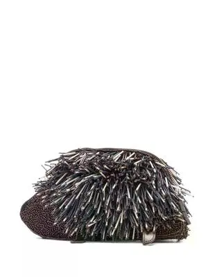 Staud Porcupine Beaded Clutch Bag - Black