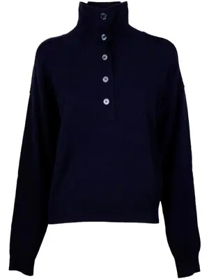 SEVENTY VENEZIA Turtleneck With Buttons - Blue