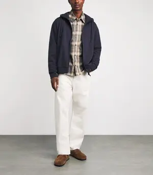BOSS Cotton-blend High-neck Zip Hoodie