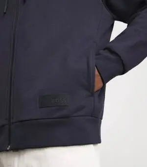 BOSS Cotton-blend High-neck Zip Hoodie