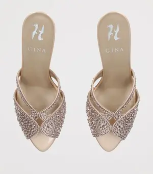 GINA Crystal-embellished Ilona Mules 85