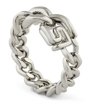 Givenchy Brass Chain G Ring - Silver