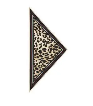 Givenchy Silk Leopard Print Scarf - Brown
