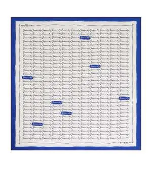 Givenchy Silk Signature Scarf - Blue