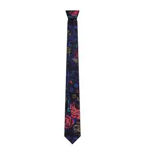 Givenchy Silk Floral Tie Navy