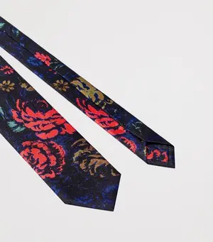 Givenchy Silk Floral Tie - Navy