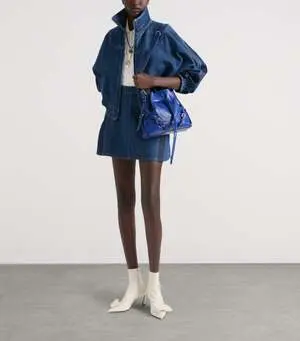 Givenchy Small Leather Voyou Bucket Bag - Blue